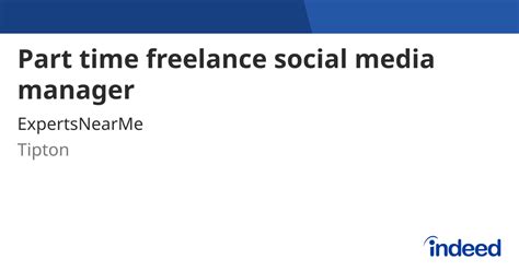 Part Time Freelance Social Media Manager Tipton Dy4 7uf