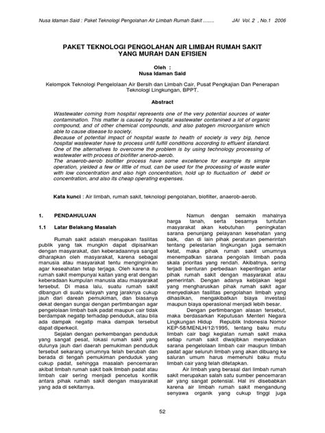 Teknologi Biofilter Anaerob Aerob Sebagai Alternatif Pengolahan Air