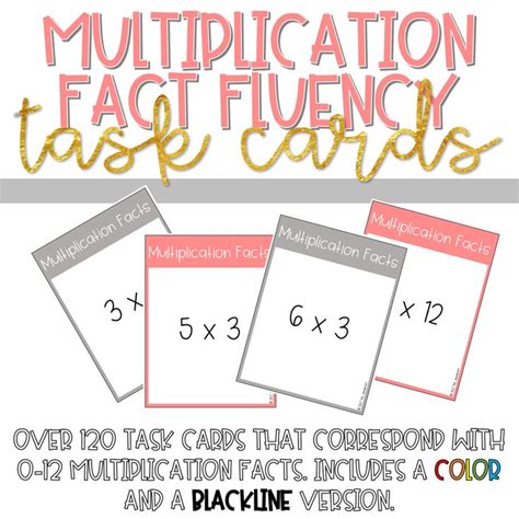 Multiplication Fact Fluency Task Cards