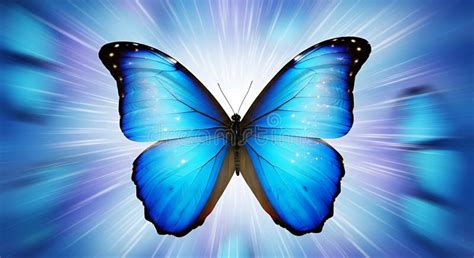 Cosmic Blue Butterfly Burst Stock Illustration Illustration Of Radial