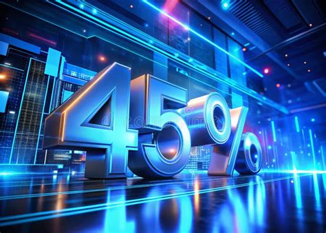 Dynamic 3d Blue Progress Chart Illustrates 45 Completion A Stunning