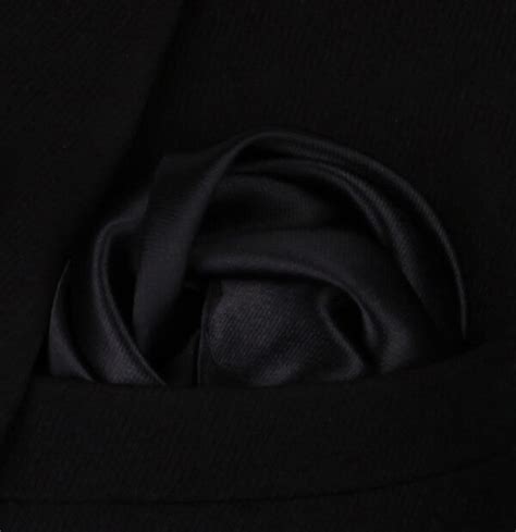 Black Silk Pocket Square Gentlemans Guru