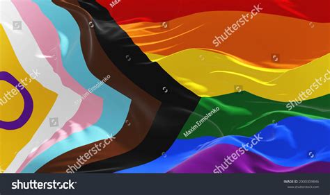 Lgbtq Progress Pride Intersex Inclusion Flag Stock Illustration