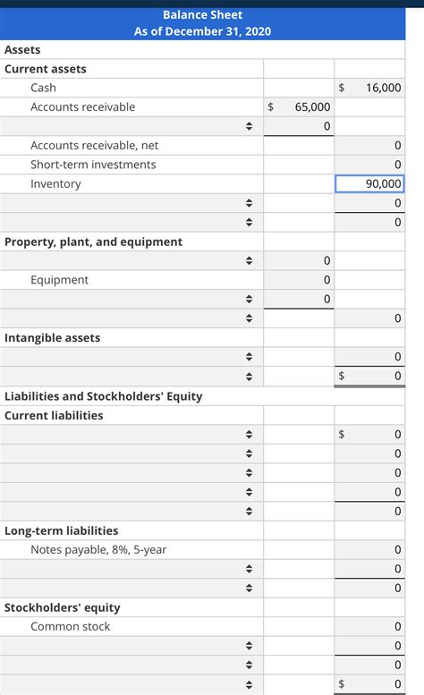 Classified Balance Sheet Allowance For Doubtful Accounts