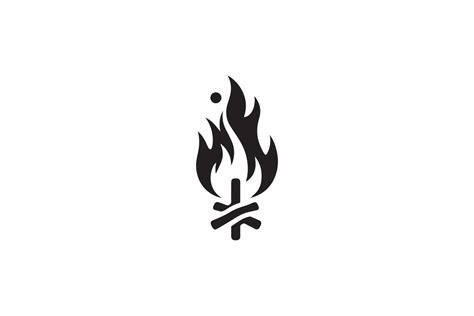 A Black And White Logo Of A Fire 50349307 Vector Art At Vecteezy