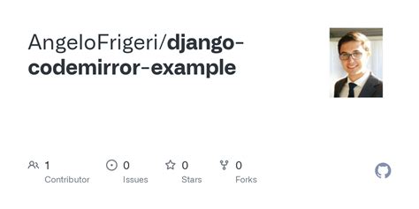 GitHub AngeloFrigeri Django Codemirror Example