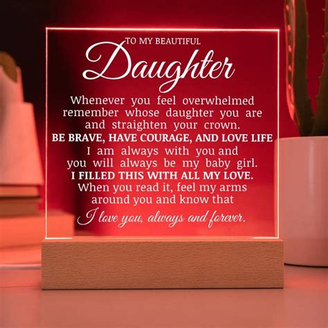To My Beautiful Daughter Acrylic Plaque Inspirational T For