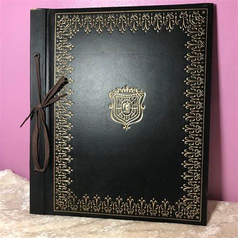Accents Vintage Large Photo Scrapbook Unique Black Gold Scroll Poshmark