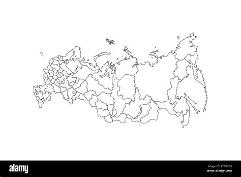 Vector Outline Map Of Russia With White Background Stock Vector Image