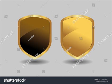 Shield Shape Golden Gradient Sheild Security Stock Vector Royalty Free