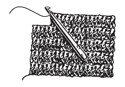 Sketch Of Crochet Hook And Bound Canvas Hobby Leisure Activity Doodle