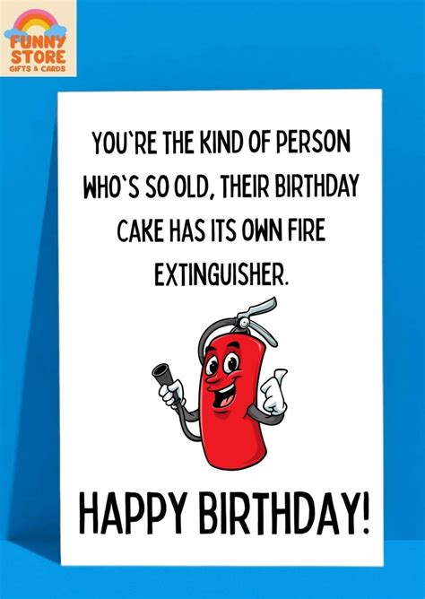 Funny Fire Extinguisher Birthday Card Cake Has Its Own Fire
