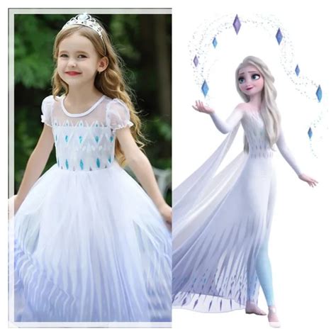 Frozen Princess Dress Elsa Tulle Dress With Removable Long Cloak Lazada Ph