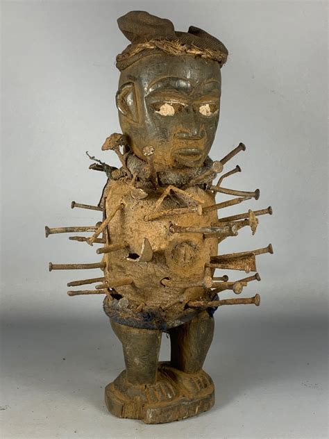 Bakongo Old Fetisch Bakongo Nkisi Nkondi Nail Statue Congo