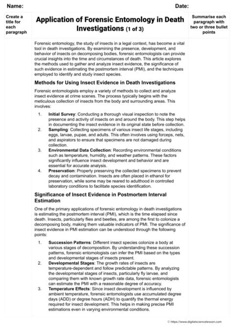 Application Of Forensic Entomology In Death Investigations Tpt
