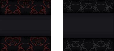 Polizenian Face Pattern Invitation With Text Space Template Vector Tiki