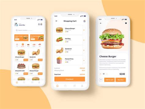 Food Delivery App Ui Kit Graphics Etsy
