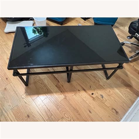 Black Glass Coffee Table Aptdeco