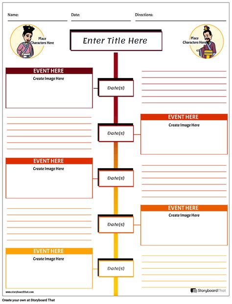 Timeline Worksheet Template With Characters Storyboard