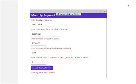 solved programming assignment monthly payment write a