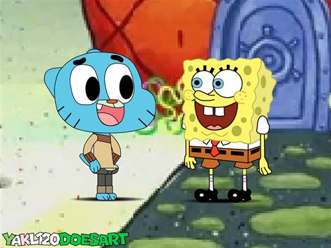 Gumball Watterson Meets Spongebob Squarepants By Yakl120doesart On