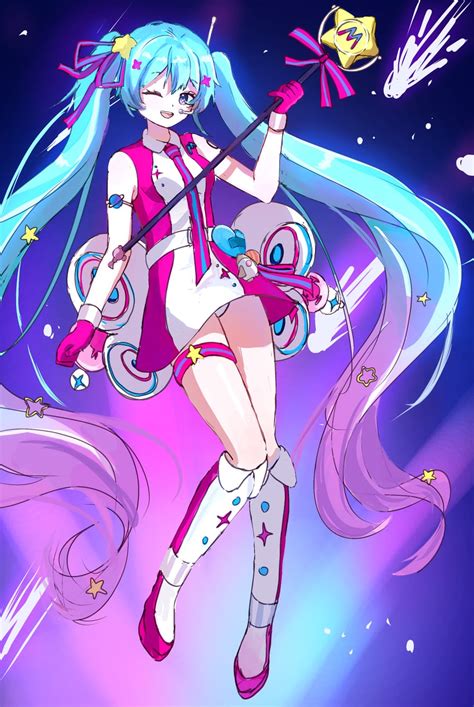 Hatsune Miku Magical Mirai Miku And Magical Mirai Miku Vocaloid And 2 More Drawn By