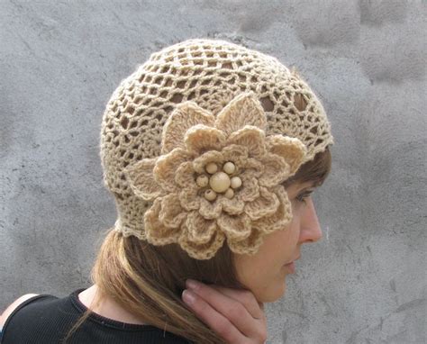 Crochet Hat With Large Crochet Flower Crochet Hats Crochet Flowers