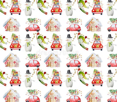 Christmas Illustrations Seamless Pattern Stock Illustration