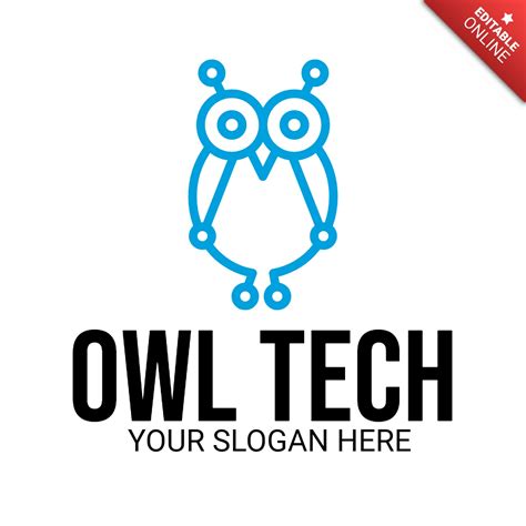 Owl Tech Logo Design Template Free Design Template