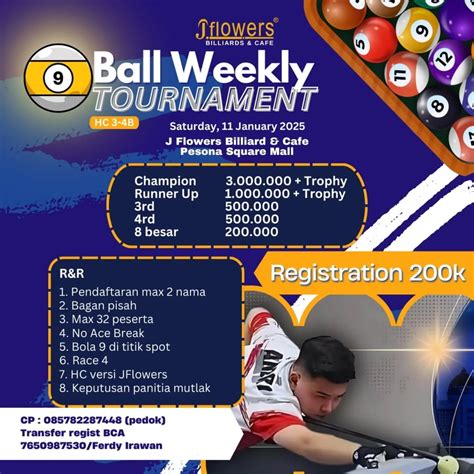 9 Ball Weekly Tournament Event And Info Depok Terkini