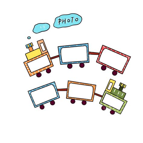 Cartoon Photo Wall Small Train Shuttle Decorative Pattern Cartoon