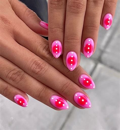 33 Cute Pink Polka Dot Nails To Copy Nail Designs Daily