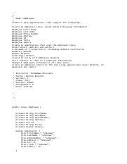 Employee Java Name Employee Create A Java Application That Support The Following