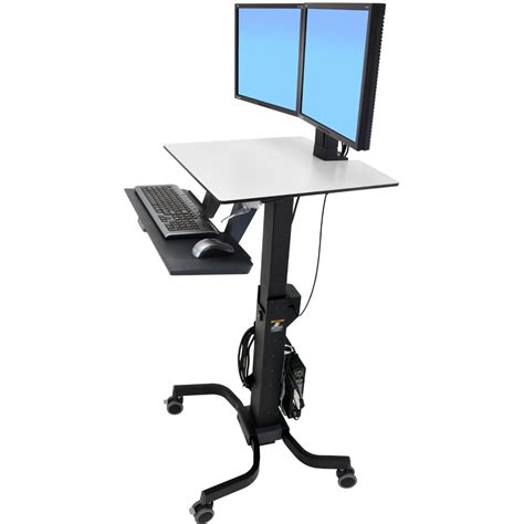 Sit Stand Cart Ergotron 24 214 085 Workfit C Dual Monitor