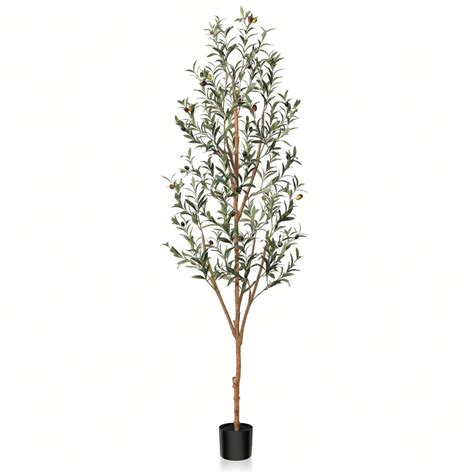 6ft Artificial Olive Tree With Realistic Leaves And Natural Trunk Silk