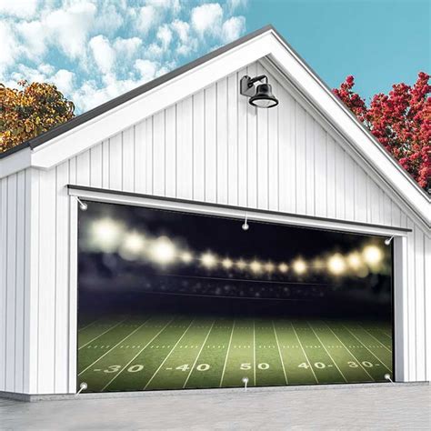 Aperturee Dim Light Football Field Grass Garage Door Banner