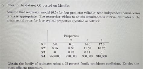 3 Refer To The Dataset Q3 Posted On Moodle Assume