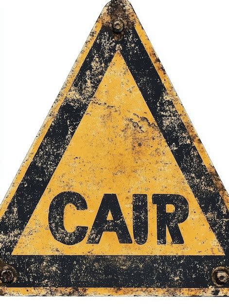 Old Rusty Caution Sign Premium Ai Generated Image