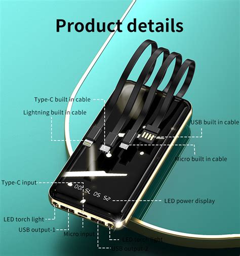 Fast Charging Mah Power Bank Built In Cable Mah Powerbank From China Manufacturer