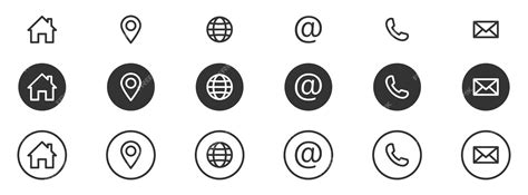 premium vector web icon set website icons name phone mobile location