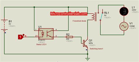Relay Circuit In Proteus Relay Simulation Circuit Des