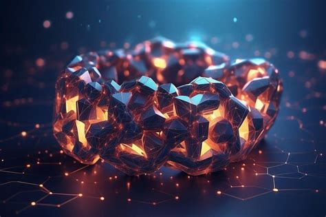 Premium Photo Blockchain Link Network Technology Concept Block Chain Digital Illuminated Shape