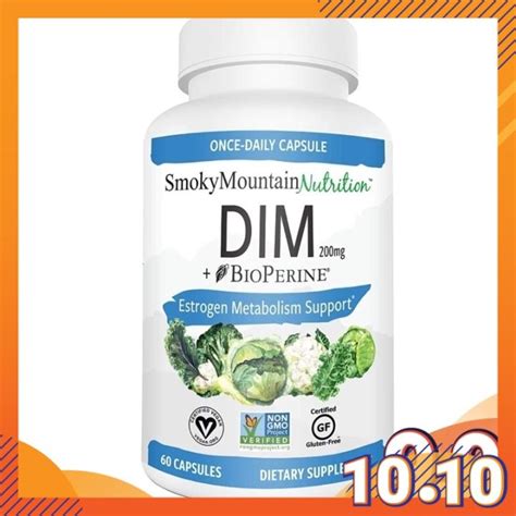 Dim Supplement 200mg Dim Diindolylmethane Plus Bioperine 60 Day