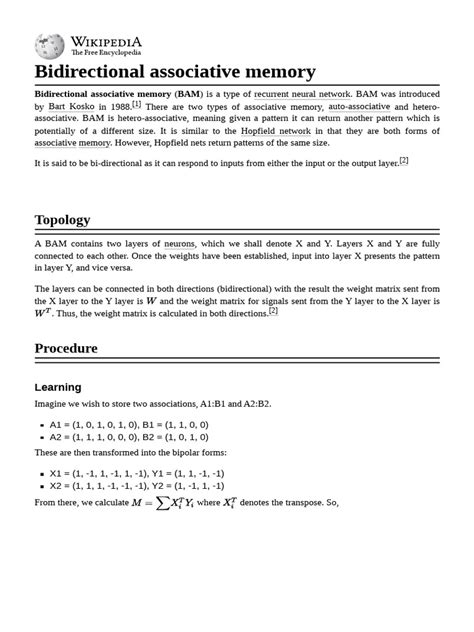 Bidirectionalassociativememory Pdf Machine Learning Computational Neuroscience