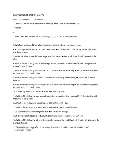 prof ed bullets pdf cognitive science psychological concepts