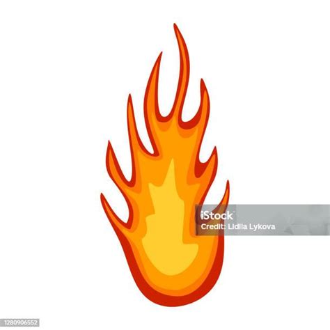 Beyaz Arka Planda Yalıtılmış Düz Tarzda Yangın Alevi Simgesi Ateş Sembolü Stok Vektör Sanatı