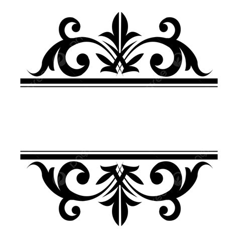 Black Name Title Floral Ornament Border Frame Floral Name Floral