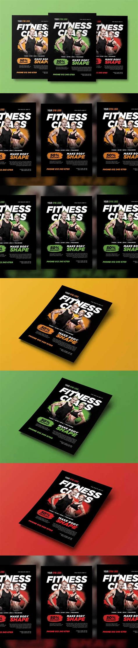 Fitness Class Flyer Template Psd Fitness Class Flyer Flyer Design