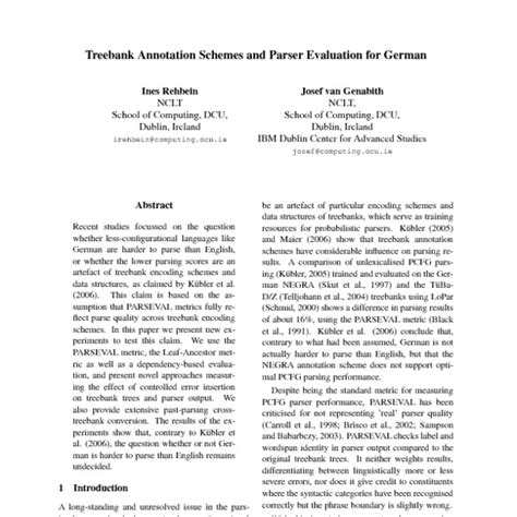 Treebank Annotation Schemes And Parser Evaluation For German Acl