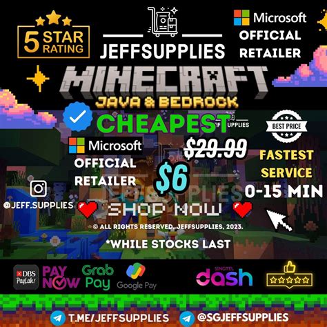 Cheapest New Authentic Minecraft Java Bedrock Edition Game To Your